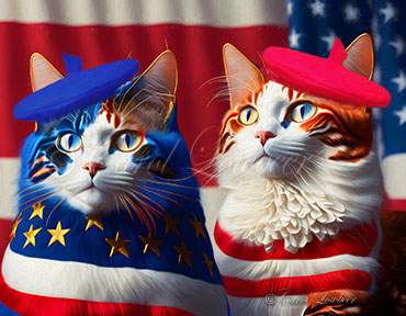 Patriotic Cat Art
